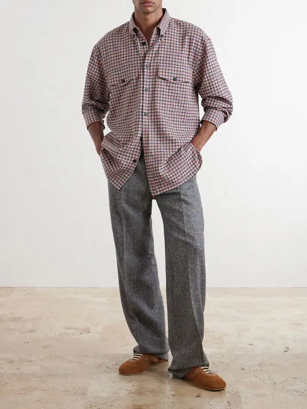 Dries Van Noten Checked Cotton-blend Flannel Shirt - Red