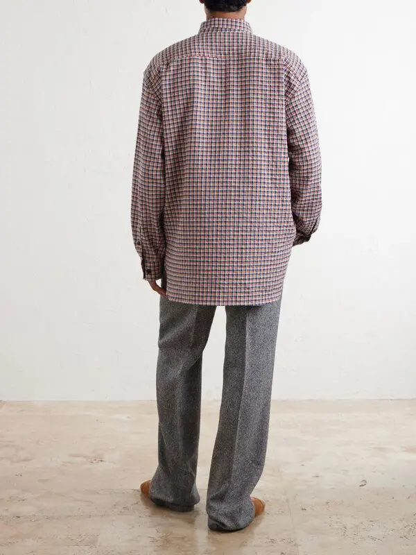 Dries Van Noten Checked Cotton-blend Flannel Shirt - Red