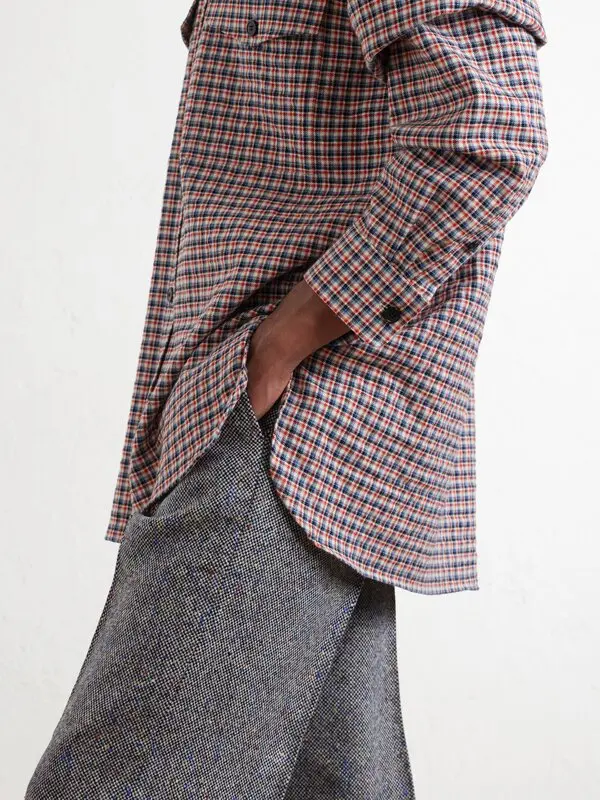 Dries Van Noten Checked Cotton-blend Flannel Shirt - Red