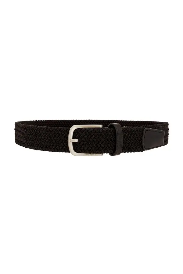 J. Lindeberg Bernhard Braided Belt - Black
