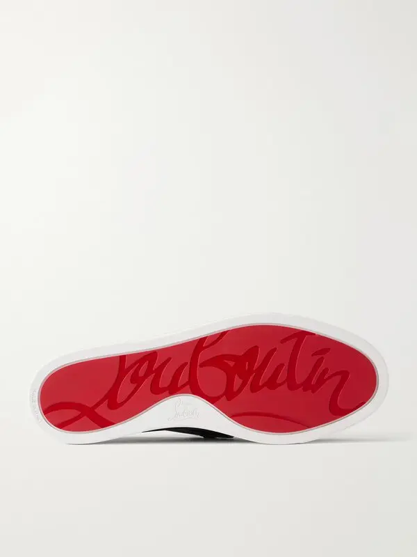 CHRISTIAN LOUBOUTIN Logo-embossed Leather Boat Shoes