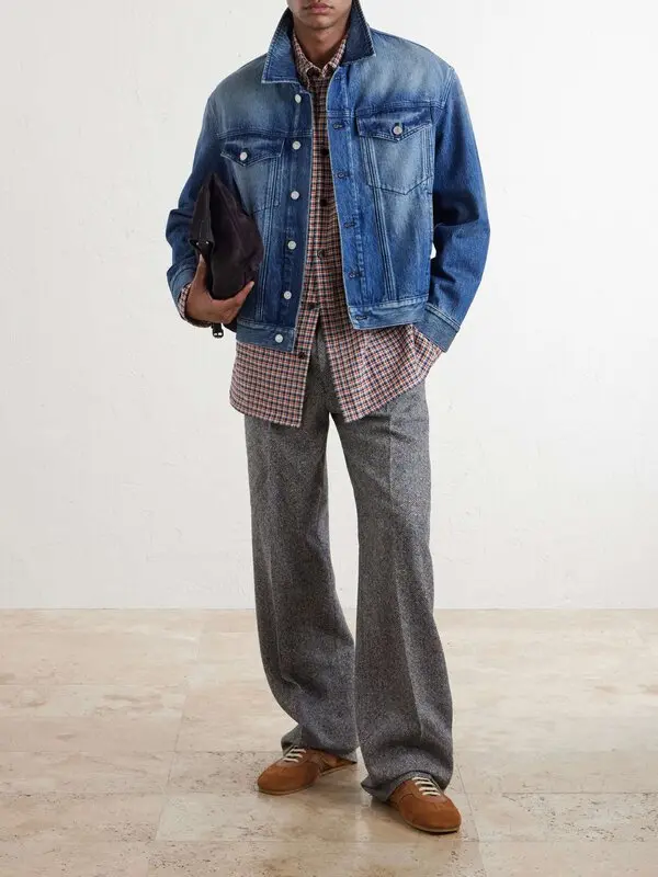 Dries Van Noten Paneled Cotton-denim Trucker Jacket
