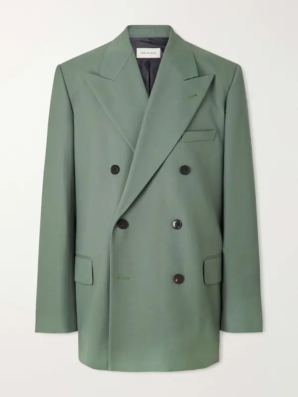 Dries Van Noten Bosier Double-breasted Wool-gabardine Blazer