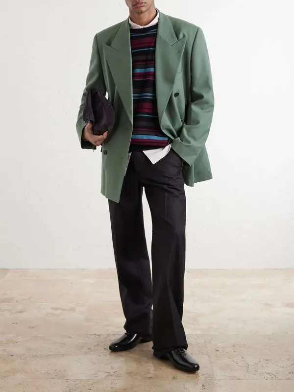 Dries Van Noten Bosier Double-breasted Wool-gabardine Blazer