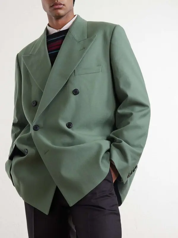 Dries Van Noten Bosier Double-breasted Wool-gabardine Blazer