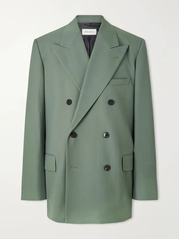 Dries Van Noten Bosier Double-breasted Wool-gabardine Blazer