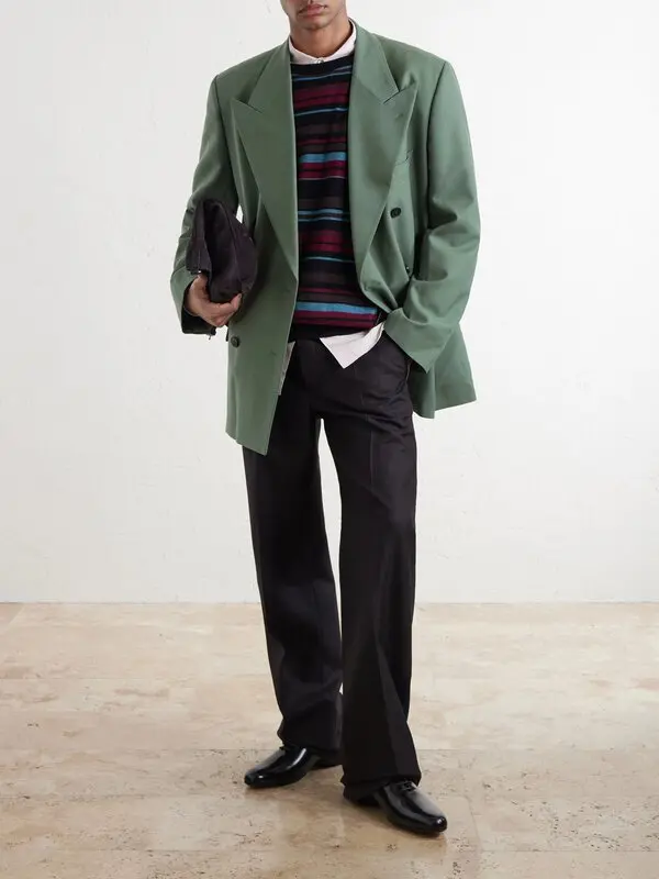 Dries Van Noten Bosier Double-breasted Wool-gabardine Blazer
