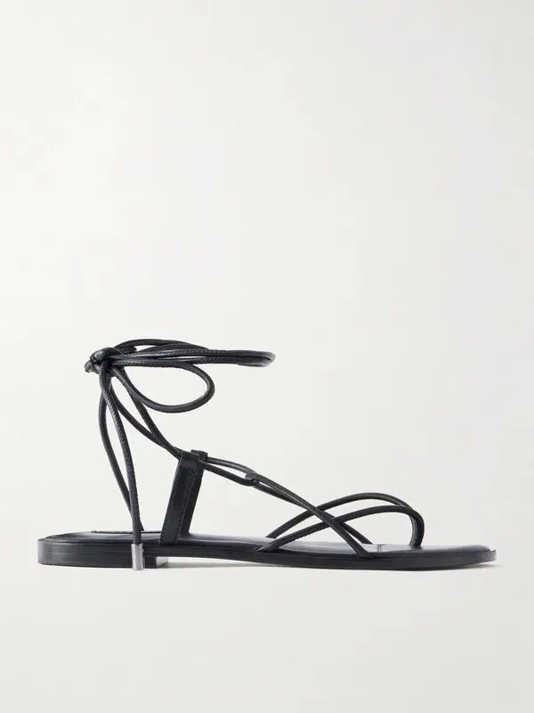 A.emery Odine Wrap Leather Sandals - Black