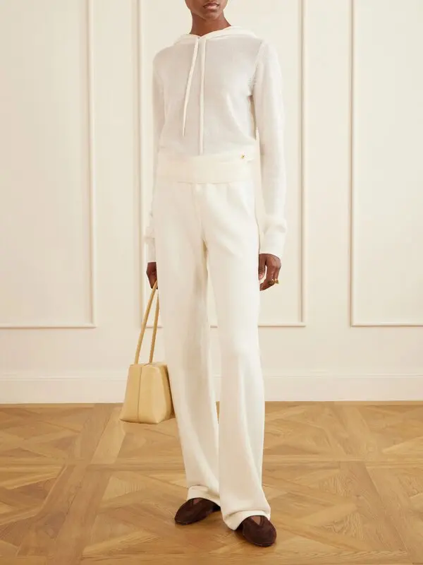 Eterne Embellished Cashmere Cropped Hoodie