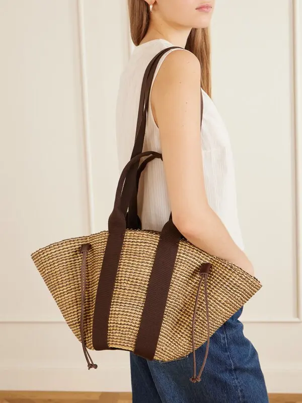 Muuñ Raffia And Leather Tote