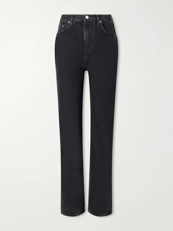 Loulou De Saison Jude Organic Mid-rise Straight-leg Jeans - Gray