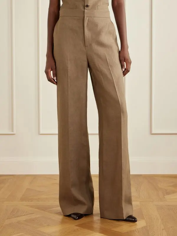 Ralph Lauren Dean Linen Wide-leg Pants