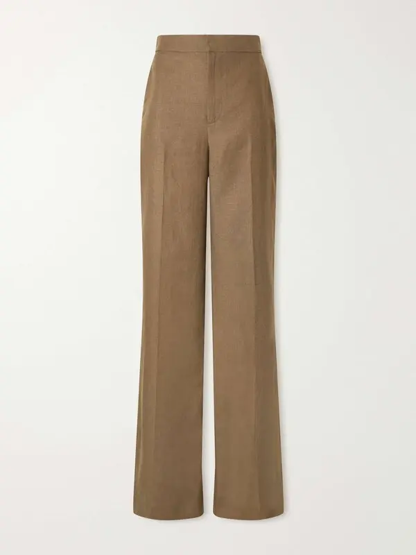 Ralph Lauren Dean Linen Wide-leg Pants - Light Brown