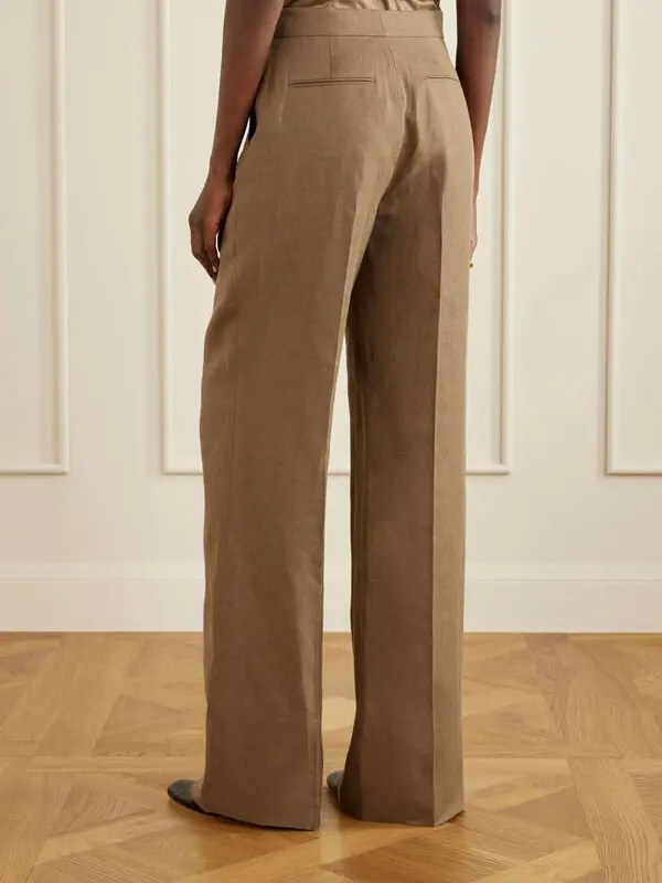 Ralph Lauren Dean Linen Wide-leg Pants - Light Brown