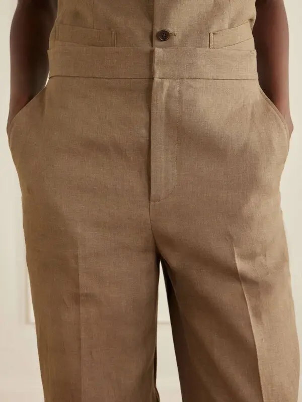 Ralph Lauren Dean Linen Wide-leg Pants - Light Brown