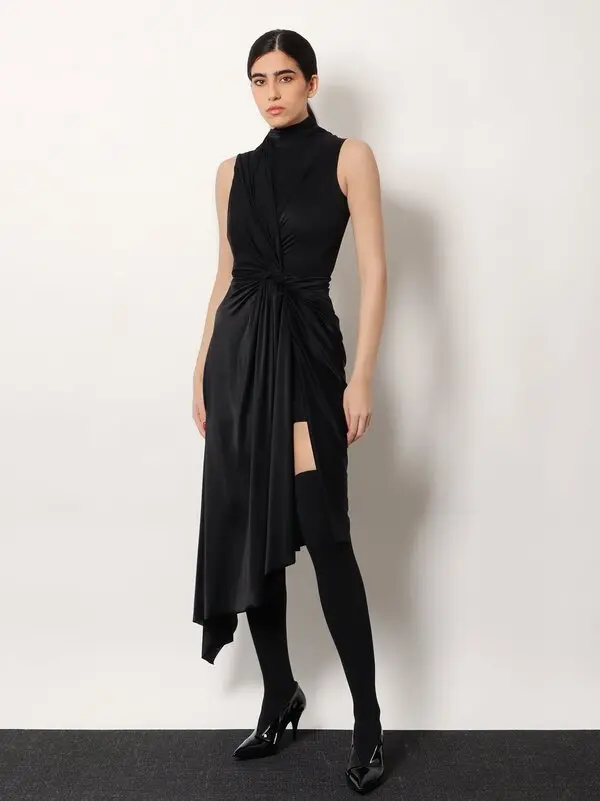 Balenciaga Stretch Fabric Long Asymmetrical Dress