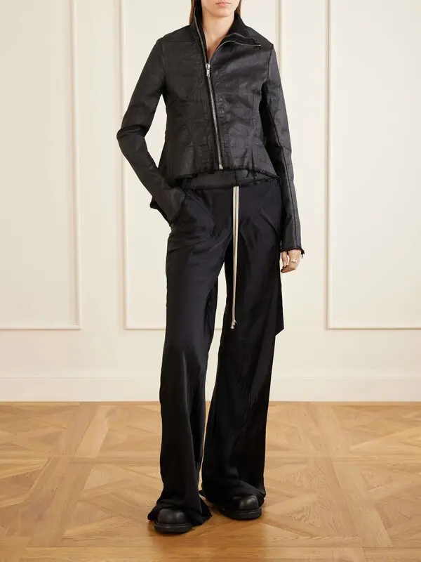 Rick Owens Naska Gary Distressed Waxed Denim Jacket