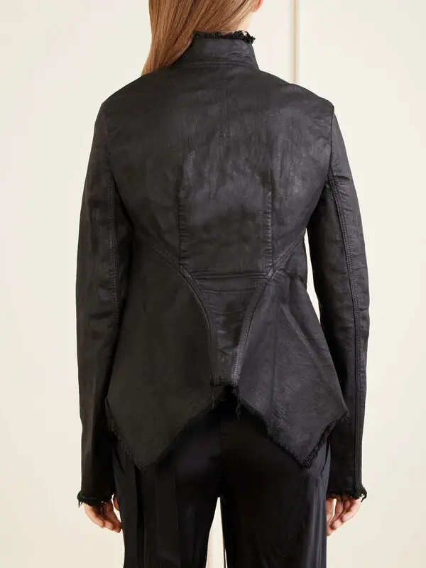 Rick Owens Naska Gary Distressed Waxed Denim Jacket