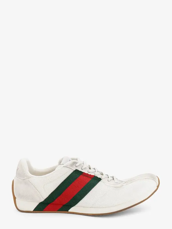 Gucci Tempo Mesh And Suede Sneakers With A Vintage Effect