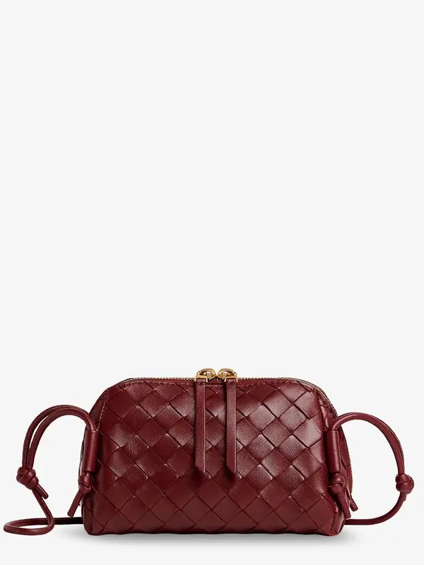Bottega Veneta Concert Pouch Leather Shoulder Bag With Intrecciato Pattern