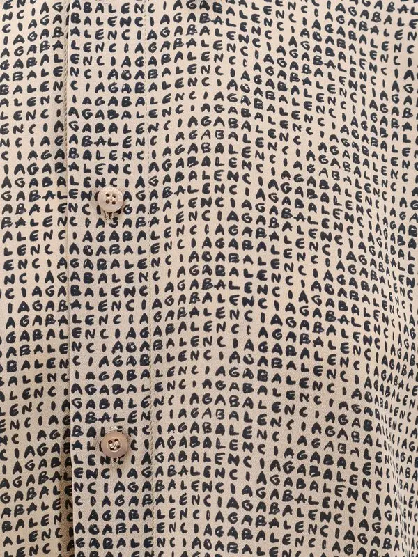 Balenciaga All-over Print Silk Shirt - Beige