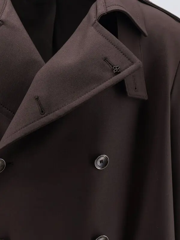 Tagliatore Water Repellent Virgin Wool Trench Coat