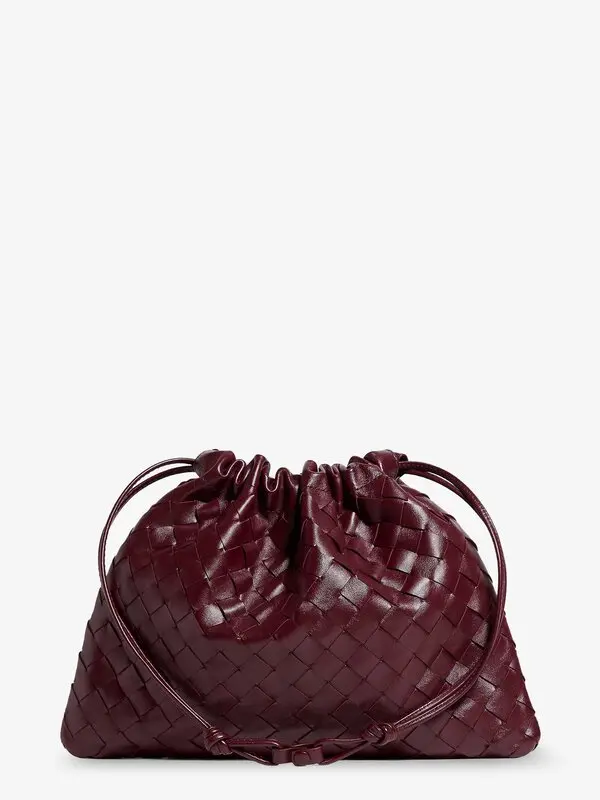 Bottega Veneta Medium Dustbag Leather Clutch Bag With Woven Effect