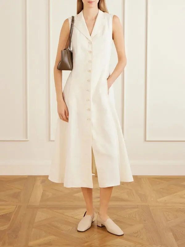 HERBERT LEVINE Soft Touch Leather Loafers With Block Heel - Neutrals