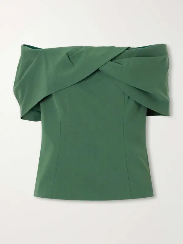 Carolina Herrera Off-the-shoulder Wool-blend Blouse