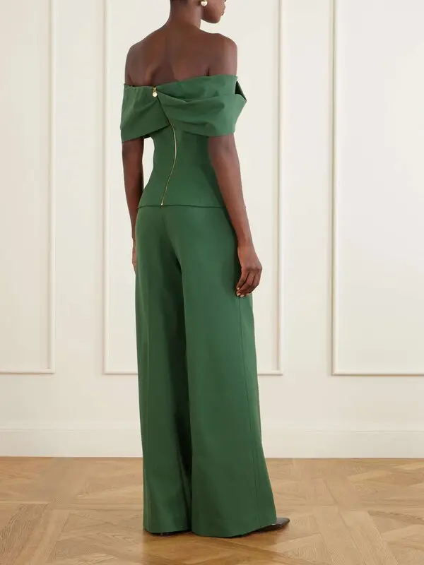 Carolina Herrera Off-the-shoulder Wool-blend Blouse