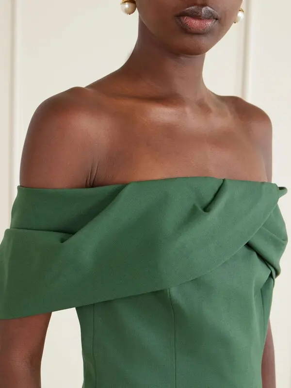 Carolina Herrera Off-the-shoulder Wool-blend Blouse