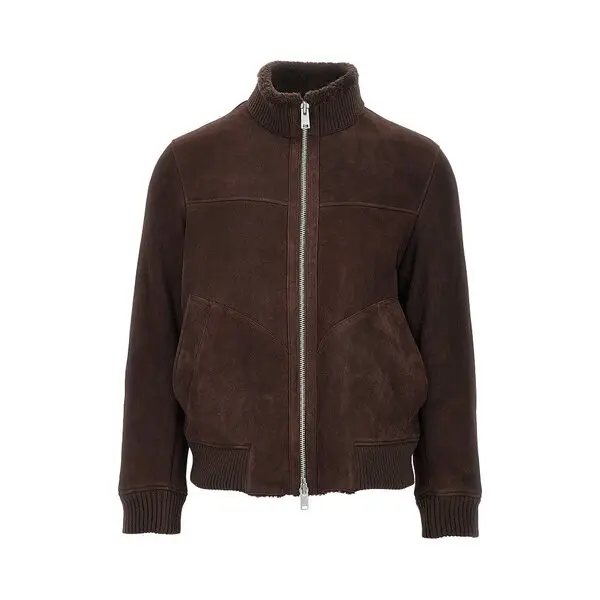 ARMA Suede Leather Jacket With Shearling Interior