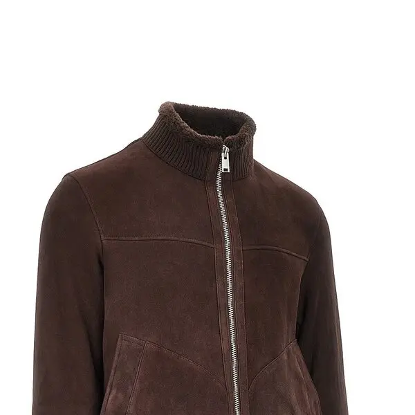 ARMA Suede Leather Jacket With Shearling Interior