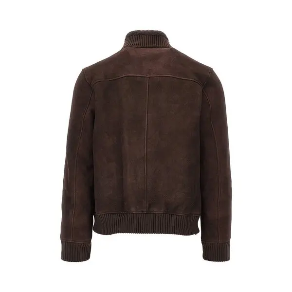 ARMA Suede Leather Jacket With Shearling Interior