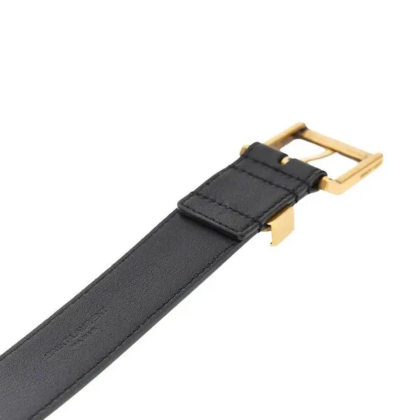 Saint Laurent Leather Belt With Cassandre Logo