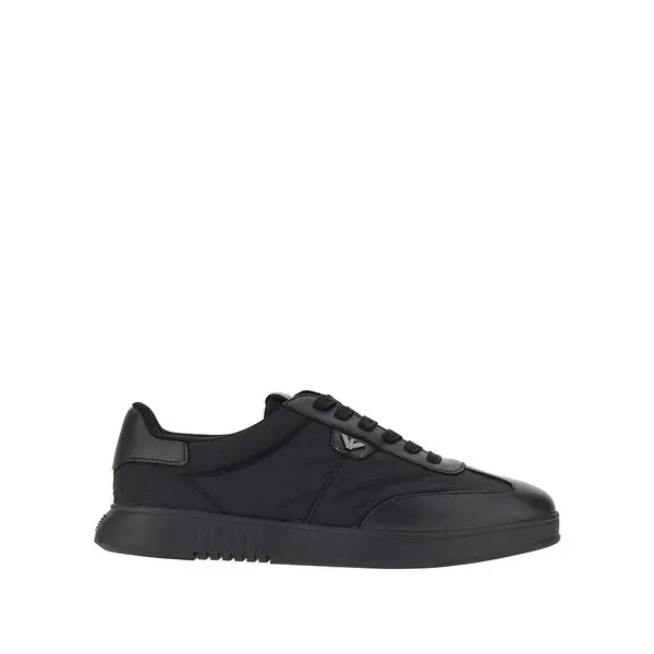 Emporio Armani Nylon And Leather Sneakers With Eagle Logo