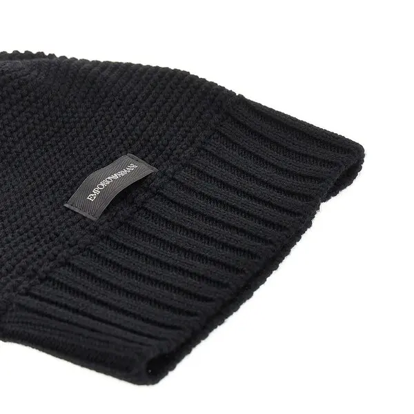 Emporio Armani Knitted Beanie Hat With Logo Label