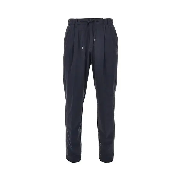 Herno Technical Poplin Pant With Drawtring - Blue