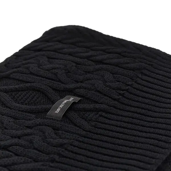 Emporio Armani Wool-blend Scarf With Logo Label