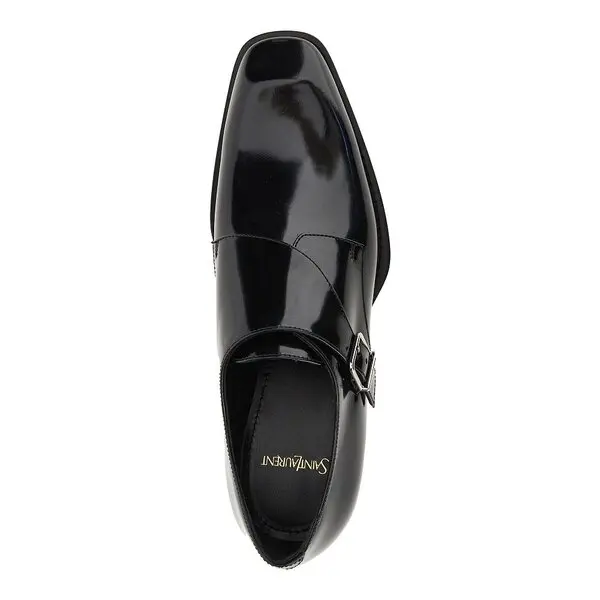 Saint Laurent Patent Leather Monk Strap Loafers