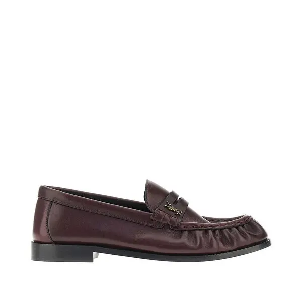 Saint Laurent Leather Loafers With Cassandre Logo