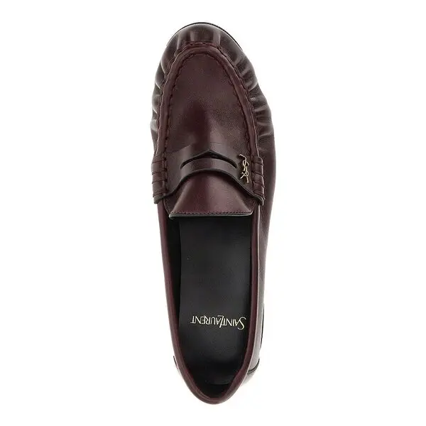 Saint Laurent Leather Loafers With Cassandre Logo