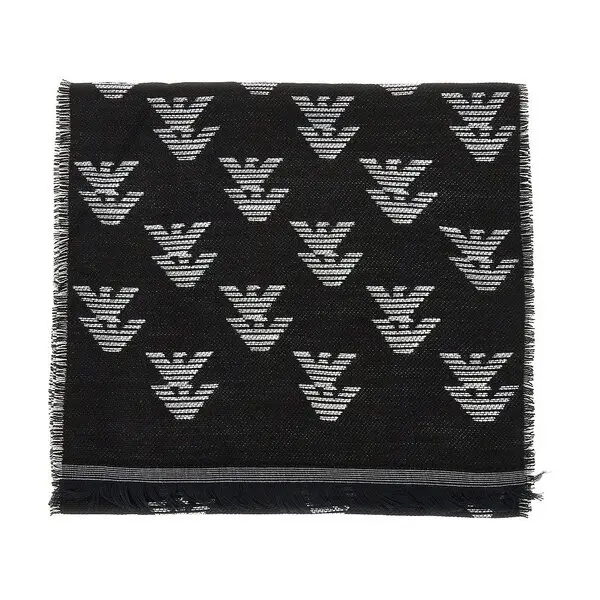 Emporio Armani Knitted Scarf With Eagle Motif