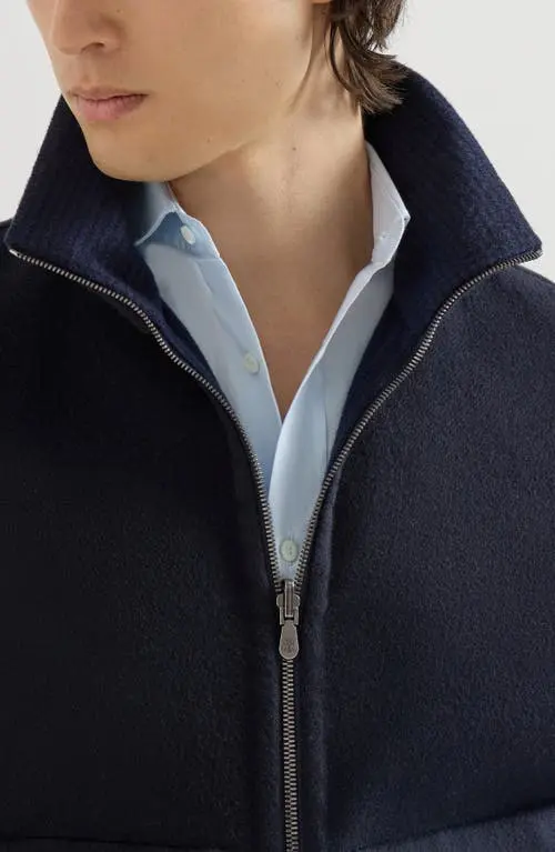 Brunello Cucinelli Hand-crafted Reversible Bomber Jacket In Prince Of Wales Flannel Double Cloth