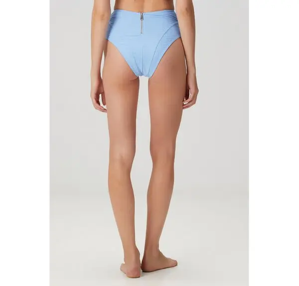 MOEVA Adva High Waist Bikini Bottom With Shell Gold Button Detail