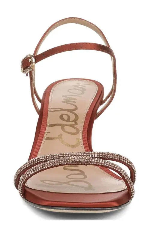 Sam Edelman Presley Embellished Square Toe Sandal - Ginger Copper