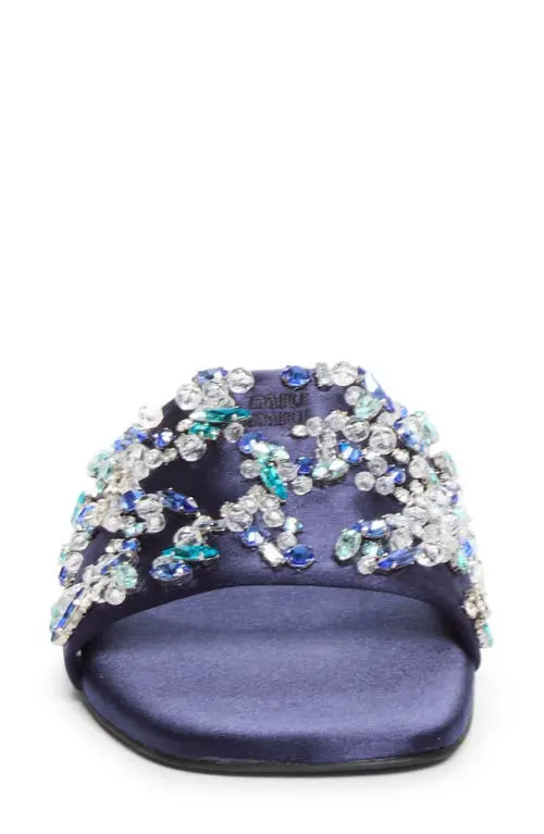 Miu Miu Strass Slide Sandal - Baltico