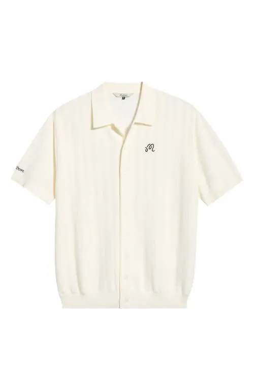 MALBON Crosscut Knit Polo - Ivory