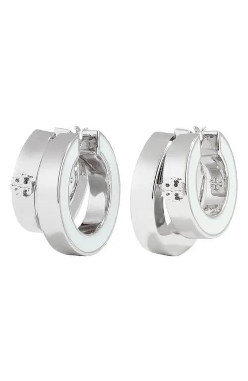 Tory Burch Kira Double Hoop Earrings - Tory Silver/mint