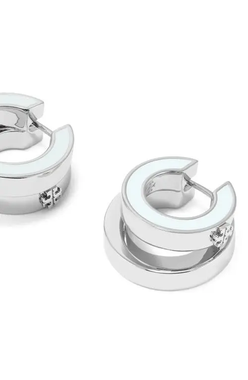 Tory Burch Kira Double Hoop Earrings - Tory Silver/mint